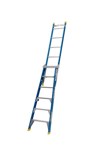 BAILEY Fibreglass Step Extension Ladder 8ft (2.4m - 4.1m) - Heavy Duty ...