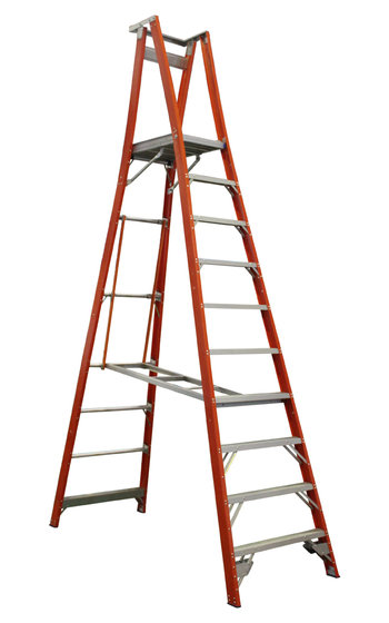 INDALEX Pro Series Fibreglass Platform Ladder 10ft (3 m) - Heavy Duty ...