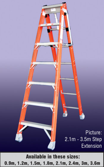 INDALEX Pro Series Fibreglass Step Extension 8ft (2.4 m - 4.1 m ...