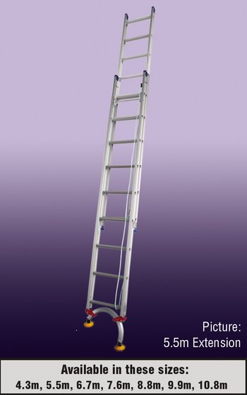 INDALEX Pro Series Aluminium Extension Ladder 33ft (5.6 m - 9.9 m)WITH ...